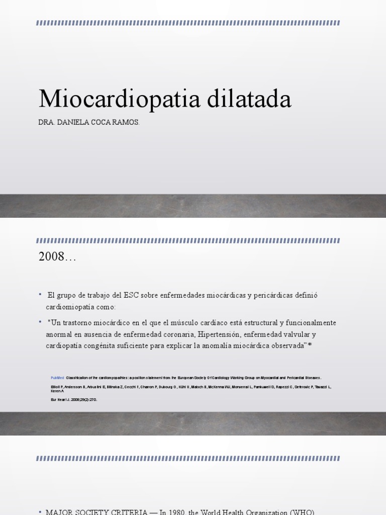 Miocardiopatia Dilatada Daniela Coca | PDF | Insuficiencia cardíaca | Sistema cardiovascular