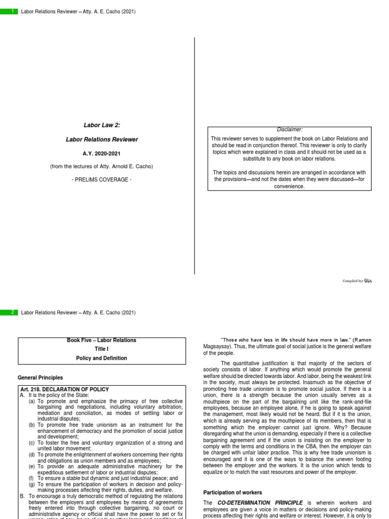 Emailing Labor-Law-2 - Reviewer | PDF | Employment | Strike Action