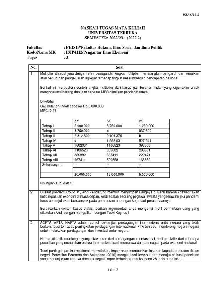 Soal Isip4112 tmk3 2 | PDF