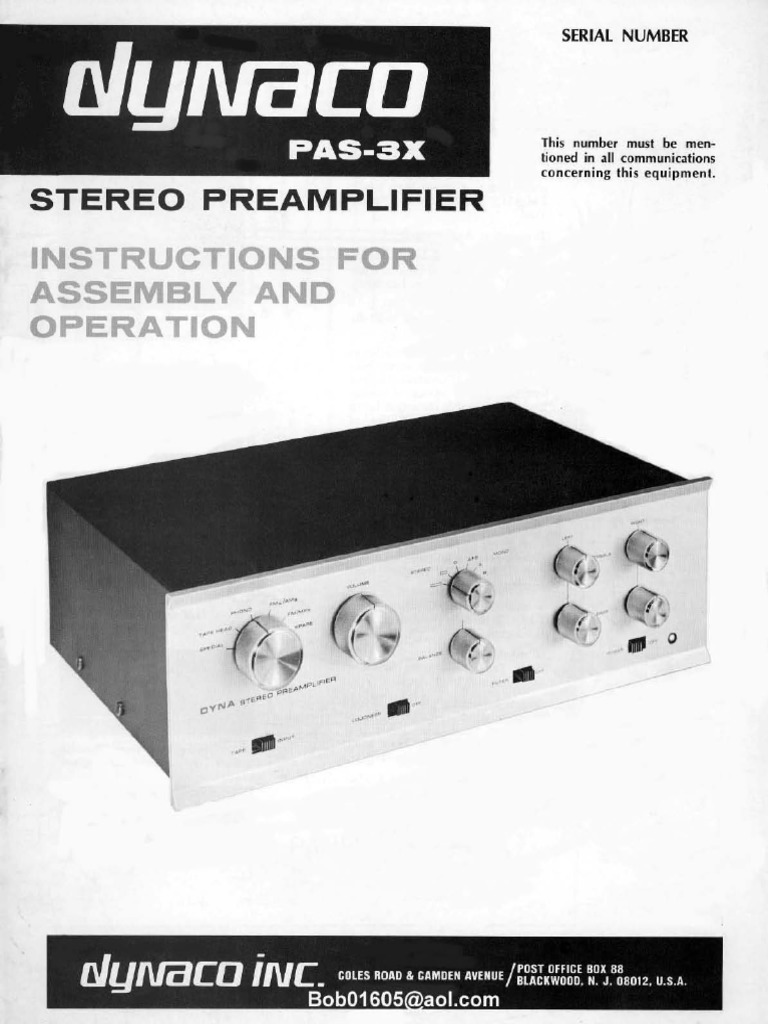 Dynaco PAS 3X Schematic Owners Manual | PDF