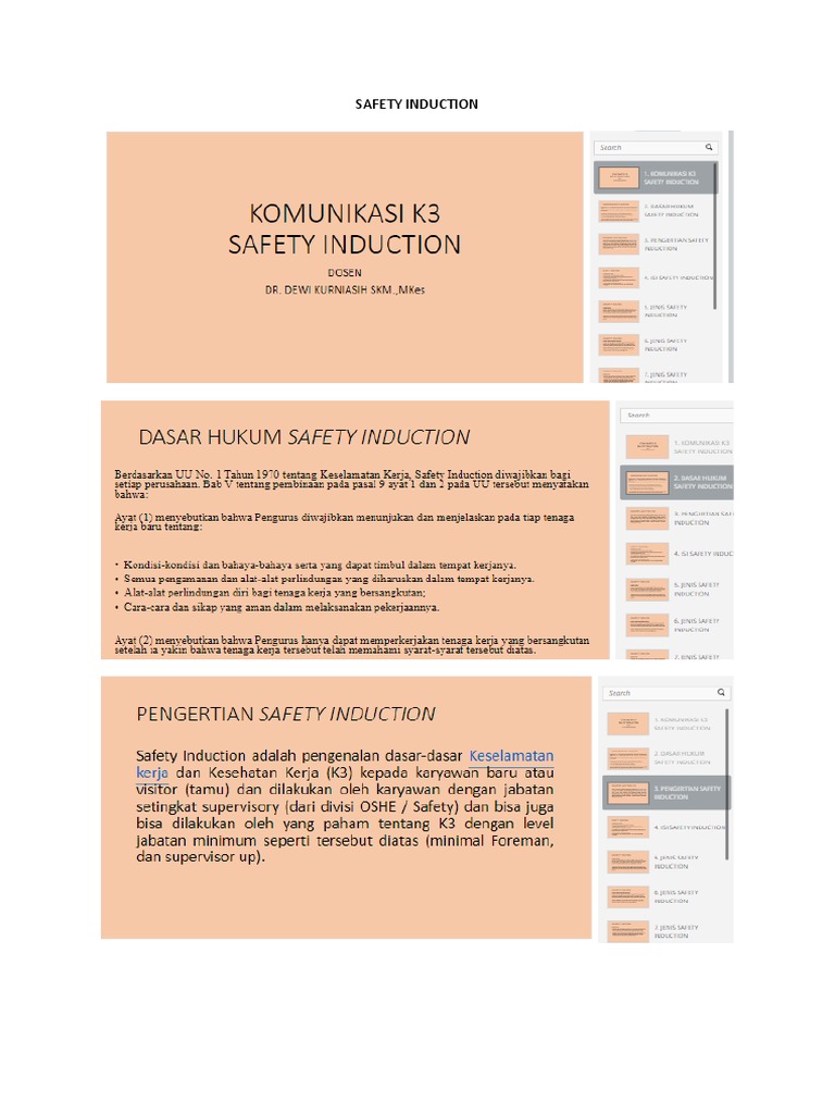 Safety Induction | PDF