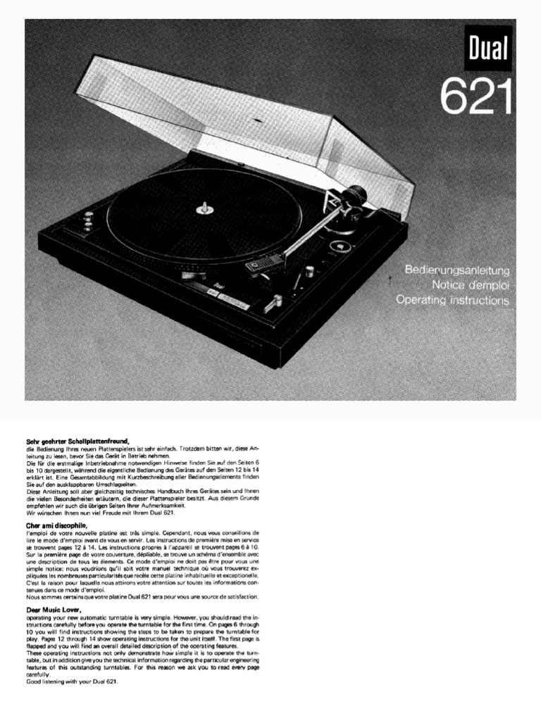 Dual 621 Owners Manual | PDF