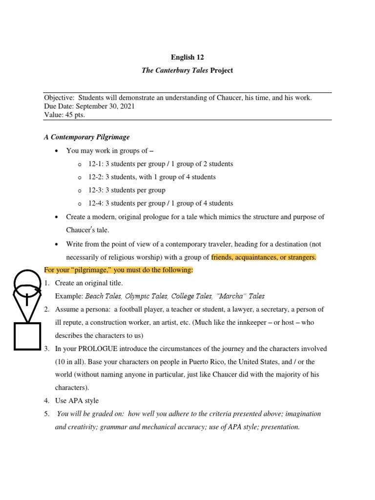 Original Canterbury Tales Work - Instructions and Rubric | PDF | The ...