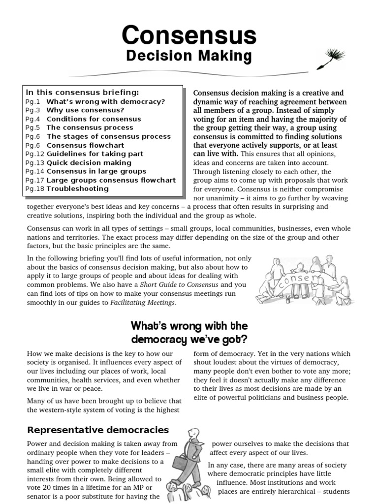 Consensus: Decision Making | PDF | Consensus Decision Making | Facilitator