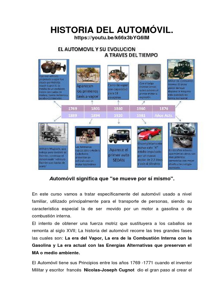 Historia Del Automovil | PDF | Motor de combustión interna | Motor diesel