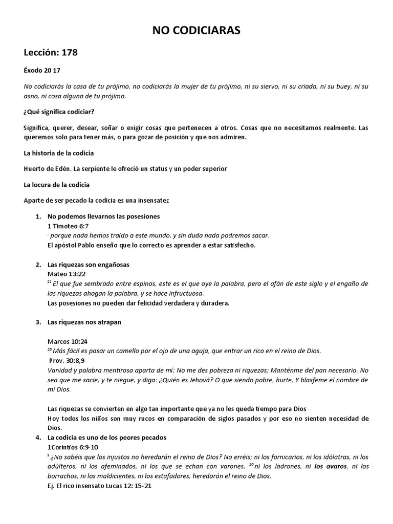 No Codiciaras 178 | PDF | Pecado | Cristo (título)