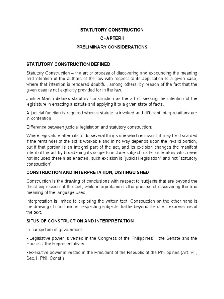 Statutory Construction | PDF | Statutory Interpretation | Precedent