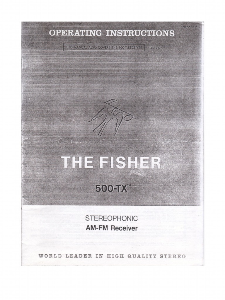 Fisher 500 TX Owners Manual | PDF