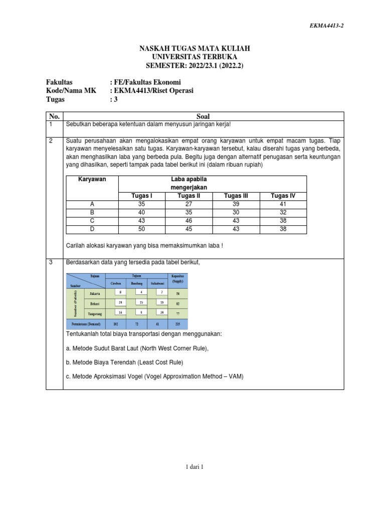 Soal Ekma4413 Tmk3 2 | PDF
