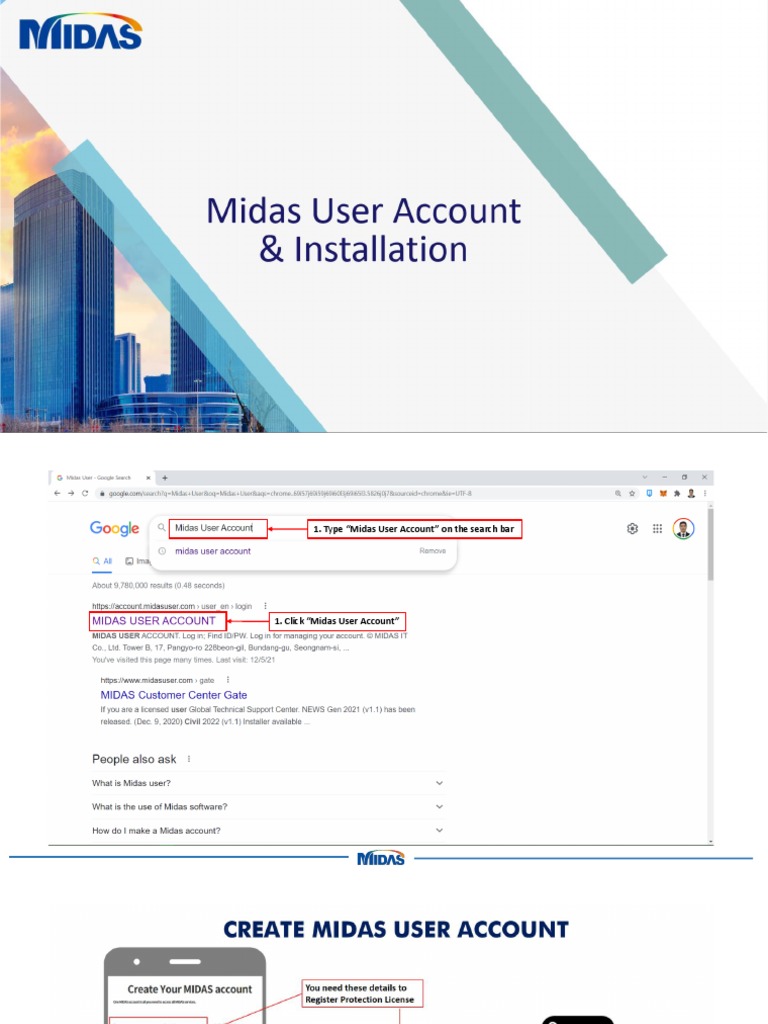 Create Midas User Account | PDF