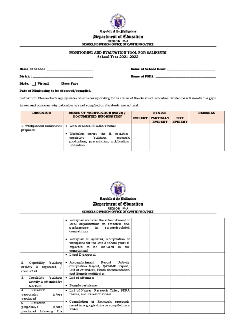 PPA Monitoring Tool SALIKSURI | PDF