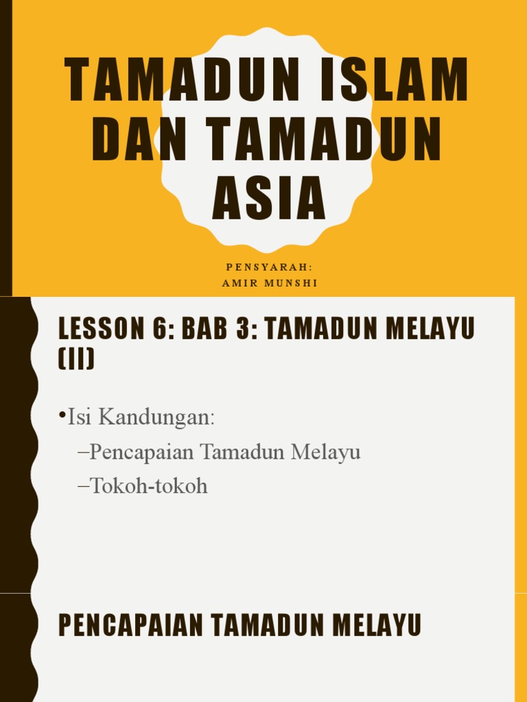 TITAS Lesson 6 Bab 3.2 Tamadun Melayu 2 | PDF | Sejarah