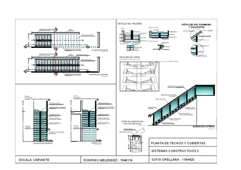 Plano para Gradas Metalicas | PDF | Procesos industriales | Componentes