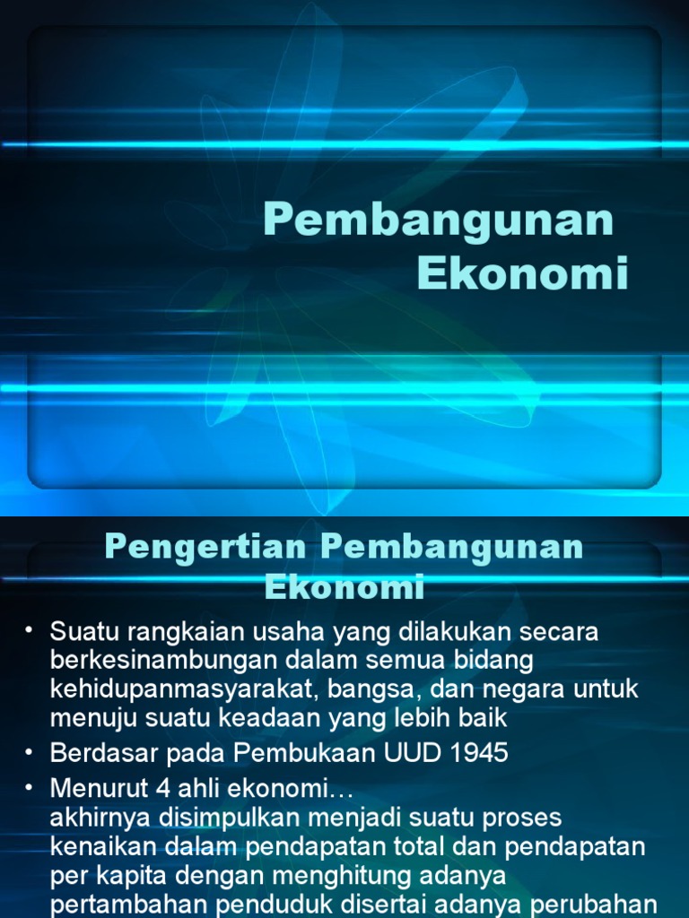 Pembangunan Dan Pertumbuhan Ekonomii1 | PDF