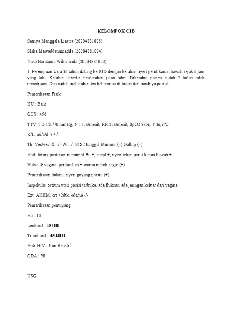 Tugas Pembuatan Soal Osce KELOMPOK C1B | PDF