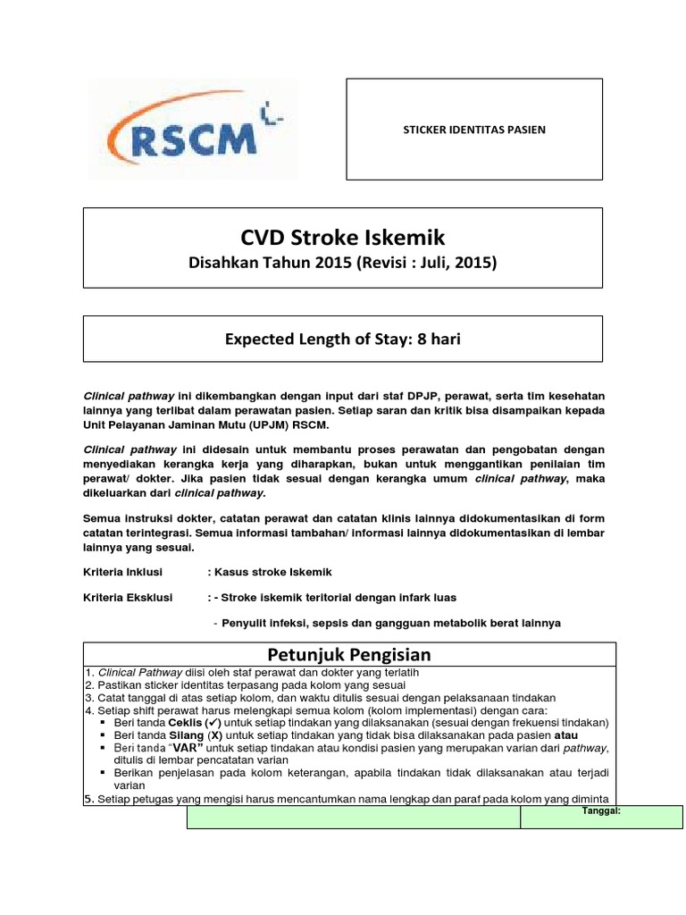 CP Stroke Iskemik - Revisi 2015 | PDF