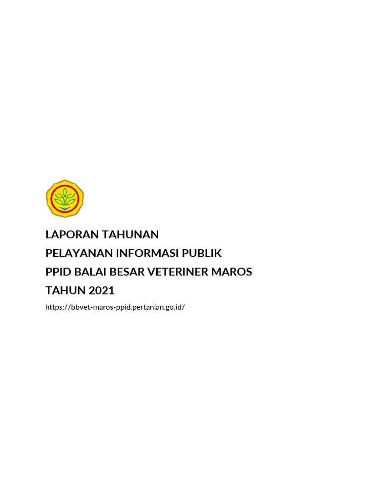 Laporan Tahunan PPID BBVet Maros 2021 | PDF
