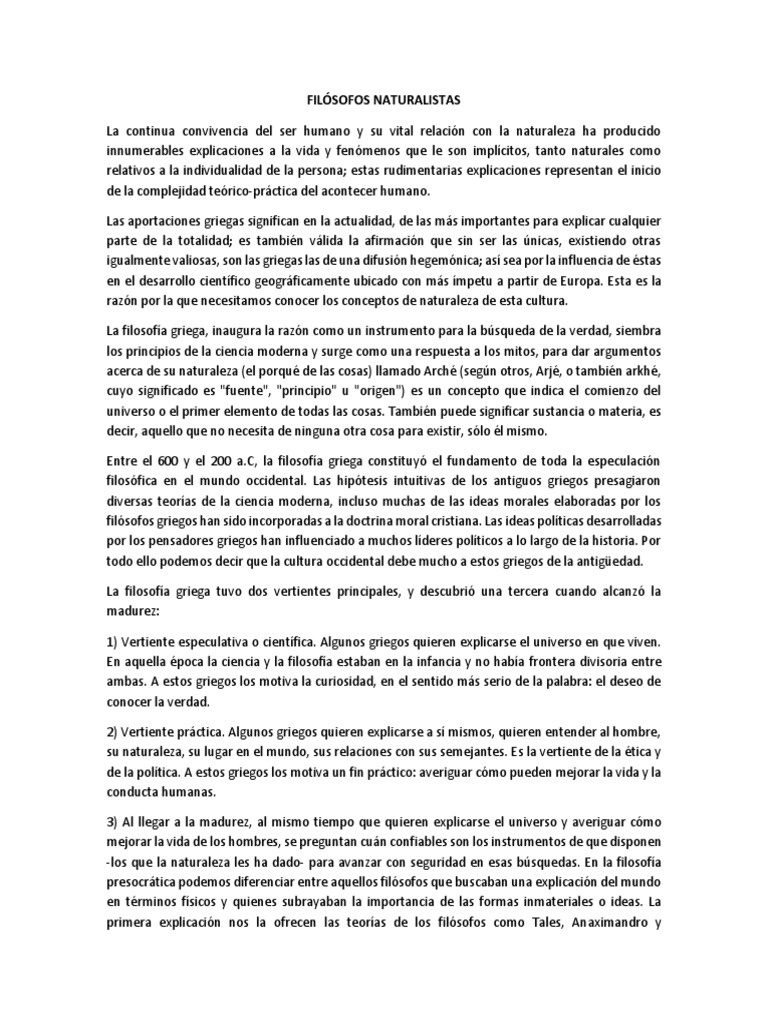 P1 FIL Presocráticos | PDF | Metafísica | Teorías filosóficas