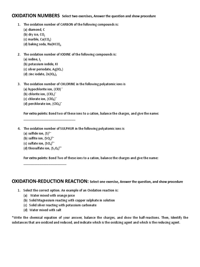 Oxidation Numbers | PDF | Redox | Oxide
