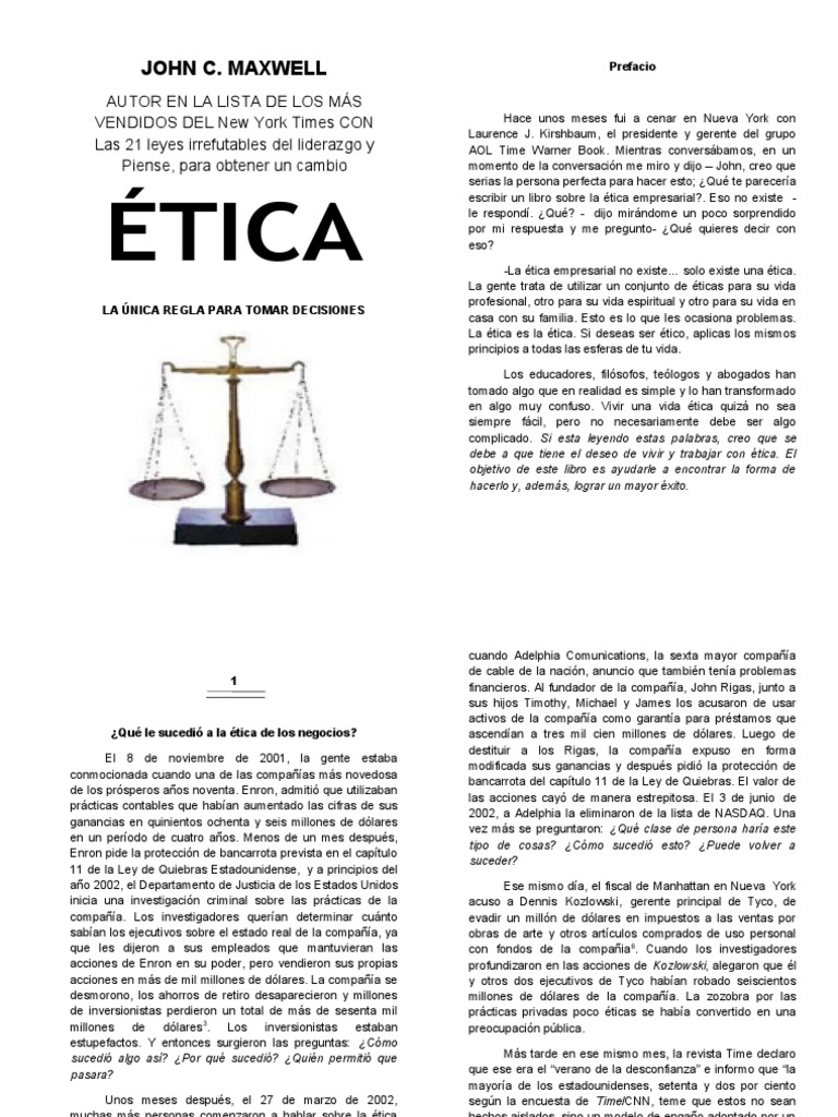 Ética: La Clave del Liderazgo Empresarial | PDF | Enron