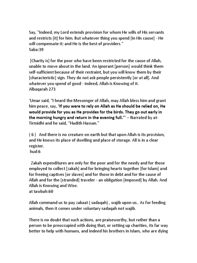 Allah Provide Sustenance | PDF