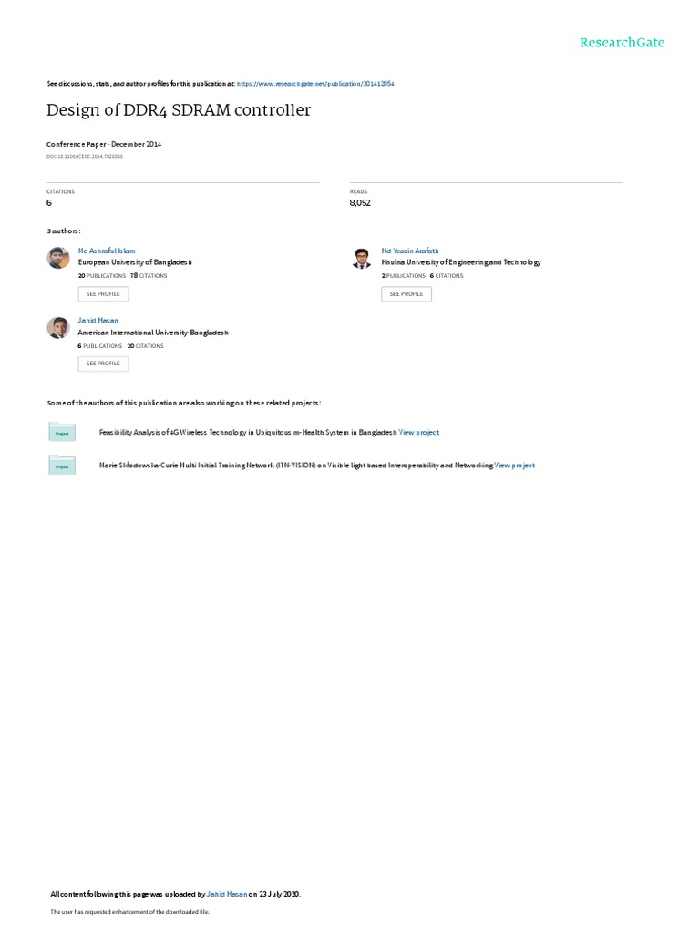 Design of DDR4 SDRAM Controller - Ashraful Et. Al. | PDF | Dynamic Random Access Memory ...