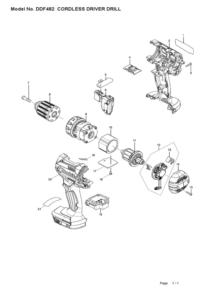 Diagrama DDF482RFE | PDF | Drill | Manufactured Goods