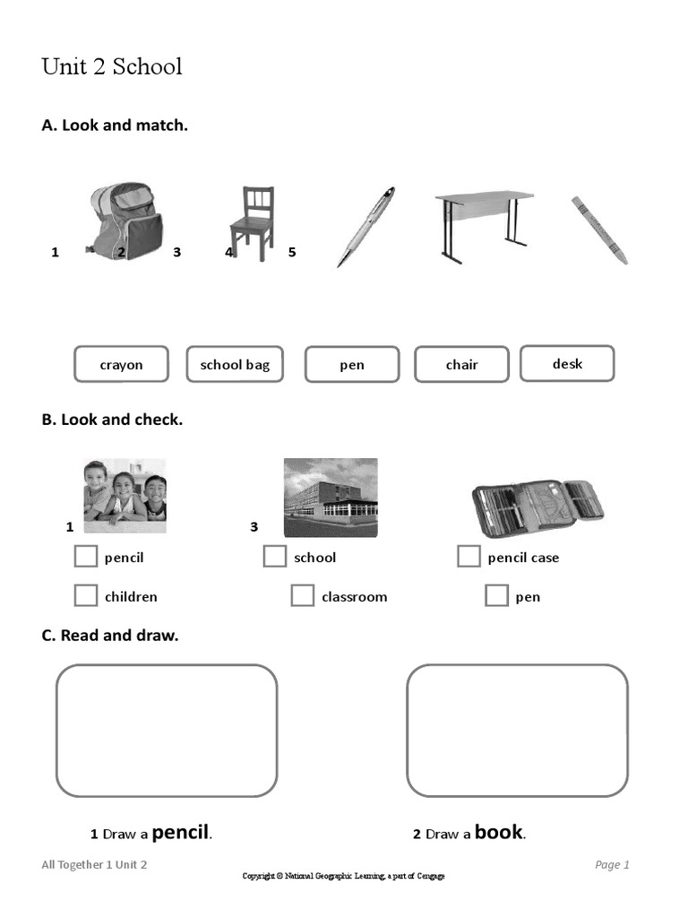 Unit 2 School: Pencil Book | PDF
