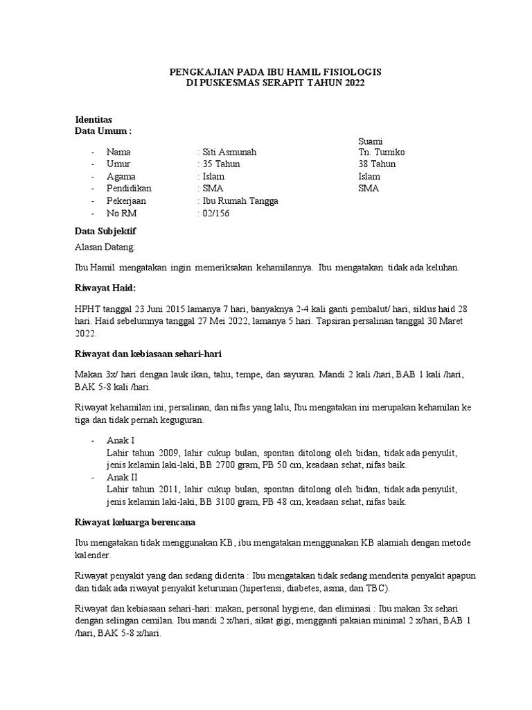 Pintaken - Melakukan Pengkajian Pada Ibu Hamil Fisiologis | PDF