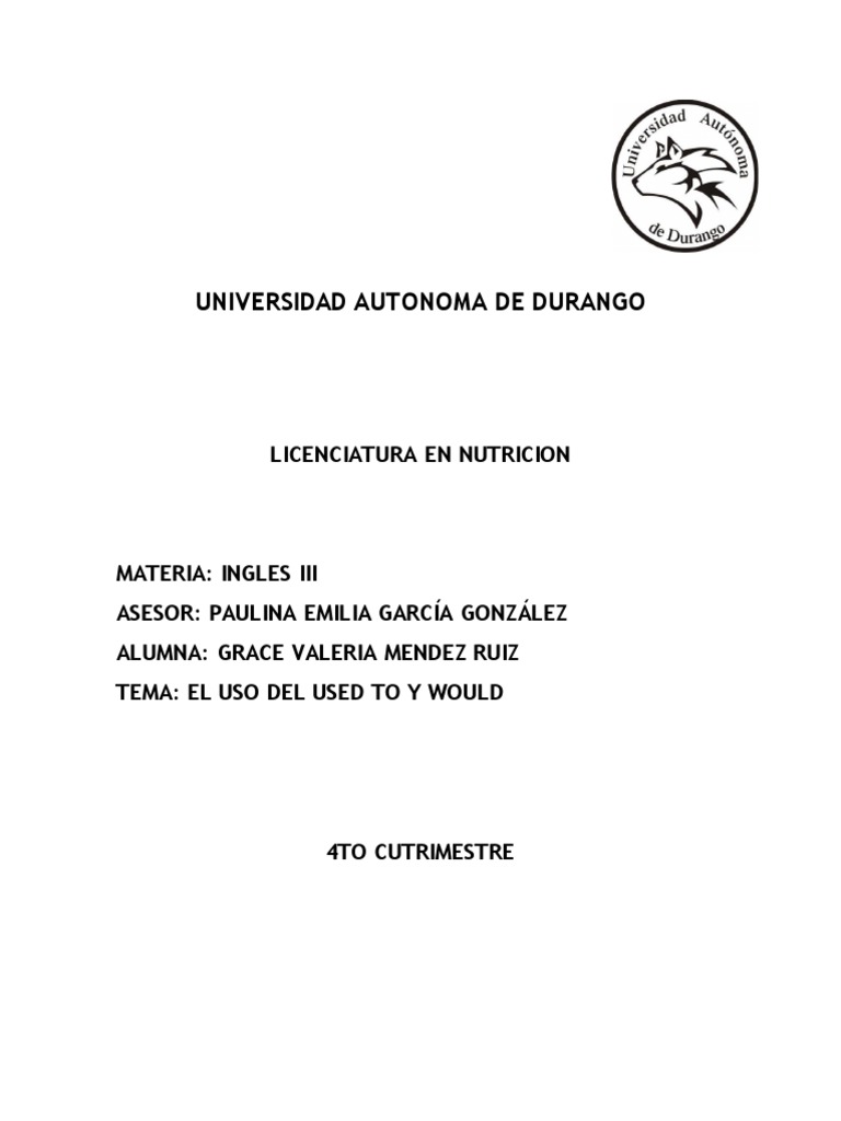 El Uso Del Used To y Would (Frases) s1 | PDF | Wellness