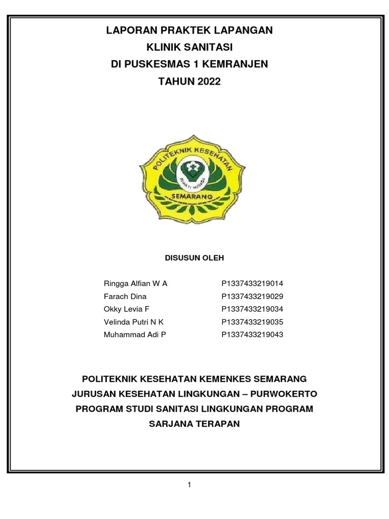 LAPORAN AKHIR KLINIK SANITASI 2022 Fix | PDF | Bisnis | Pengelolaan Keuangan & Uang