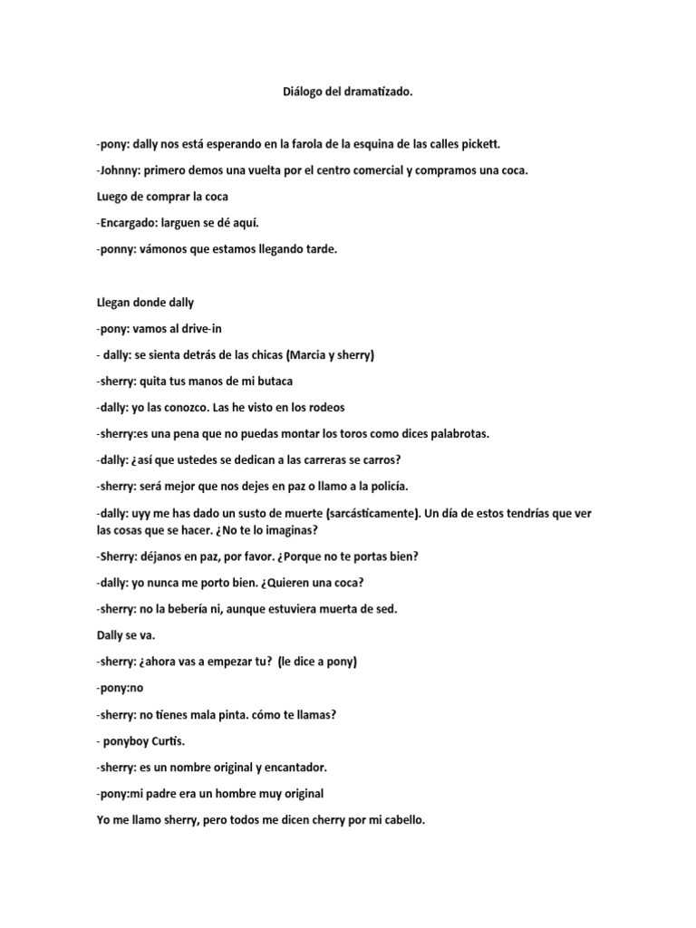 Diálogo Del Dramatizado | PDF