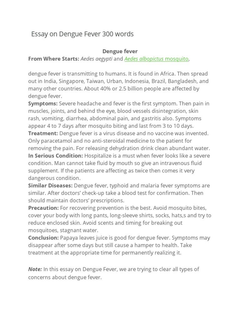 Dengue Fever: Key Facts & Precautions | PDF | Wellness