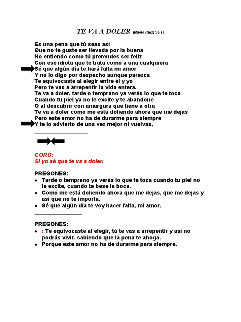 Te Va A Doler - Maelo Ruiz | PDF