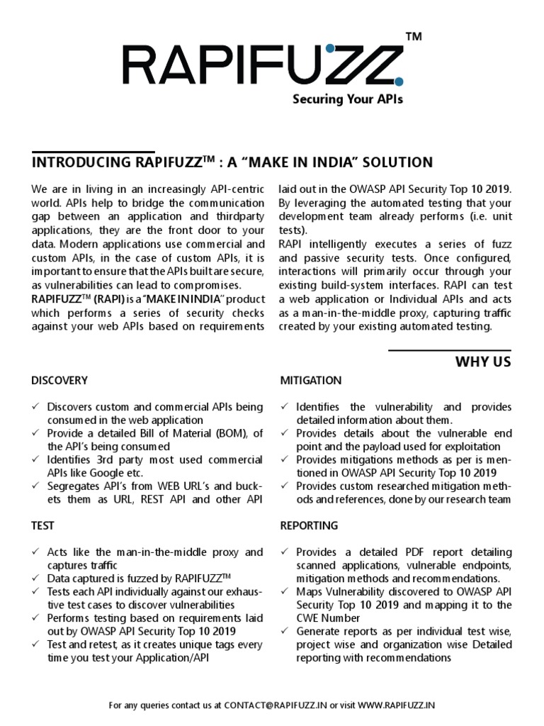 RAPIFUZZ - Product Brochure | PDF | World Wide Web | Internet & Web