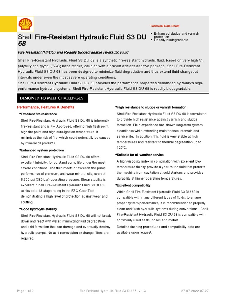 High Performance Fire Resistant and Readily Biodegradable Hydraulic ...
