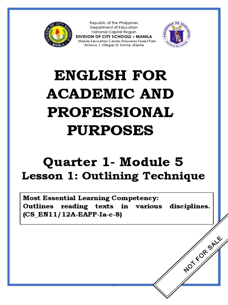 EAPP Module 5: Outlining Techniques | PDF | Human Communication