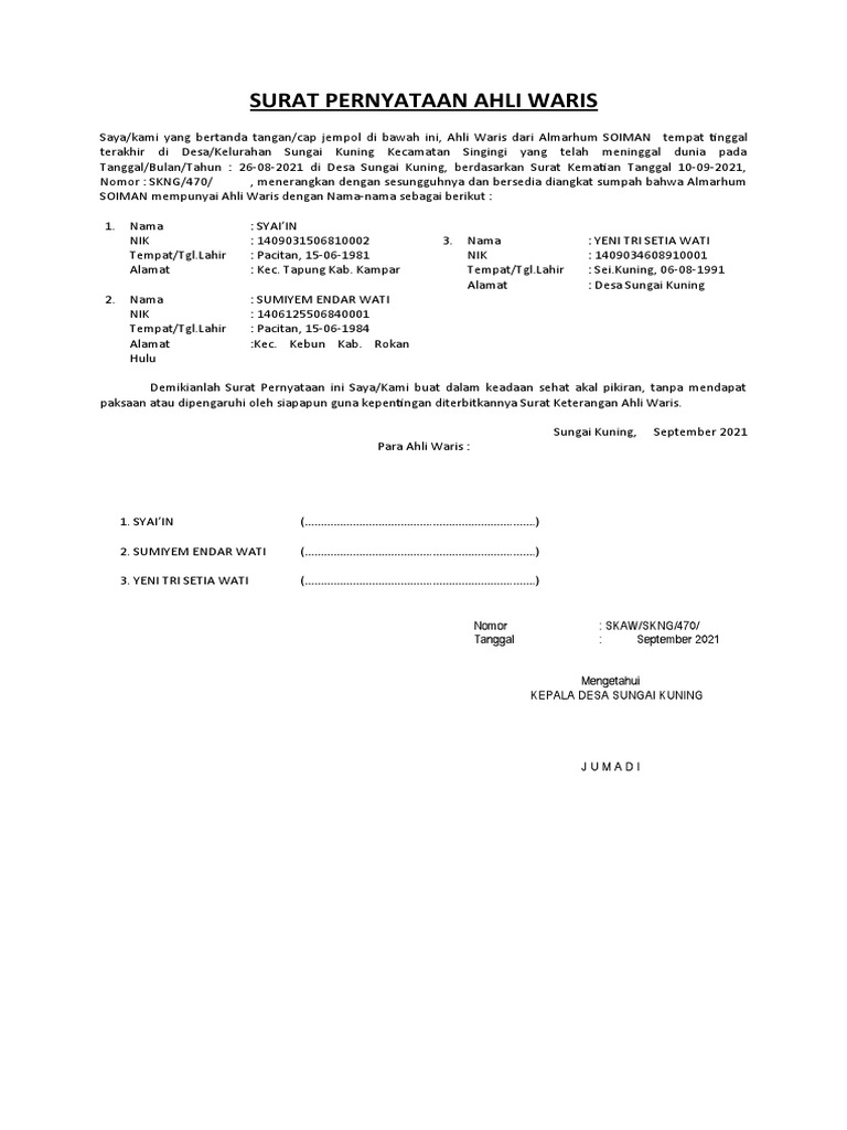 Ahli Waris Anak Tunggal | PDF