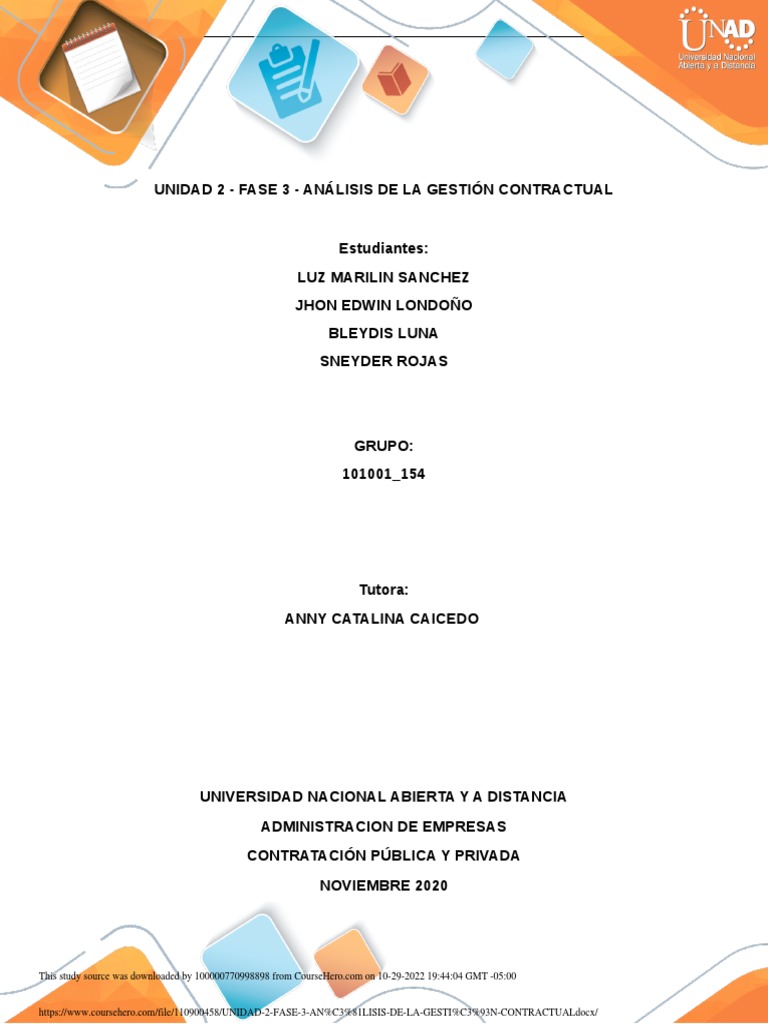 Unidad 2 Fase 3 An Lisis de La Gesti N Contractual | PDF | Finanzas y dinero