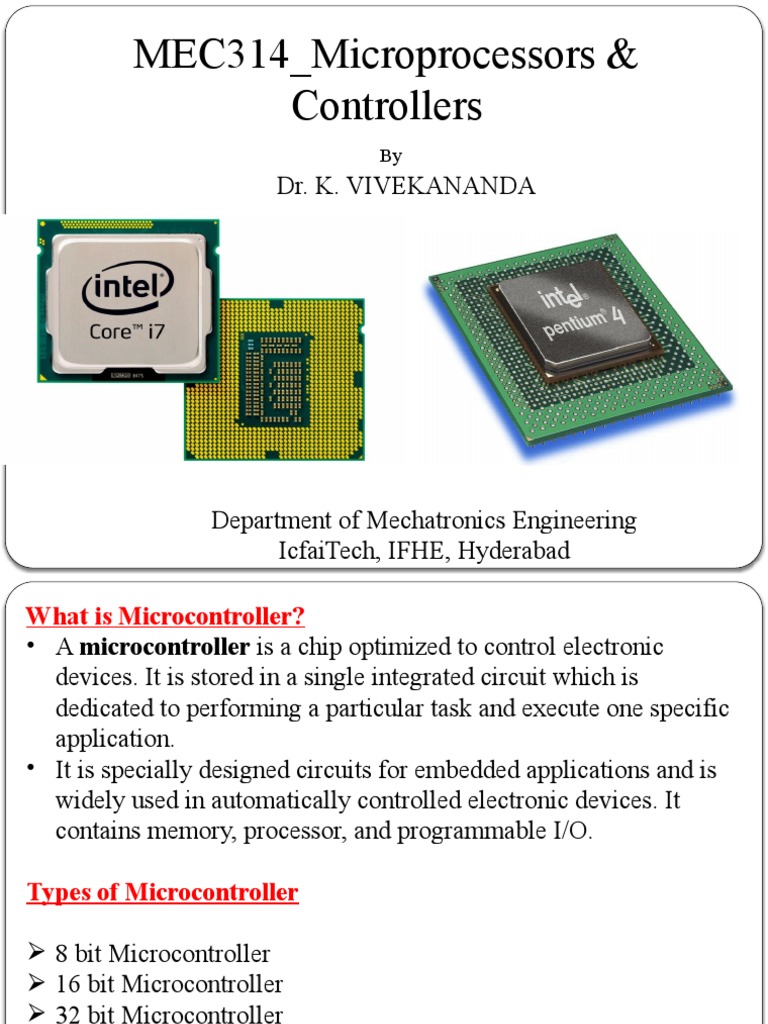 Lecture-2 - Microprocessor & Controllers | PDF | Microcontroller ... Lecture-2 - Microprocessor & Controllers | PDF | Microcontroller ...