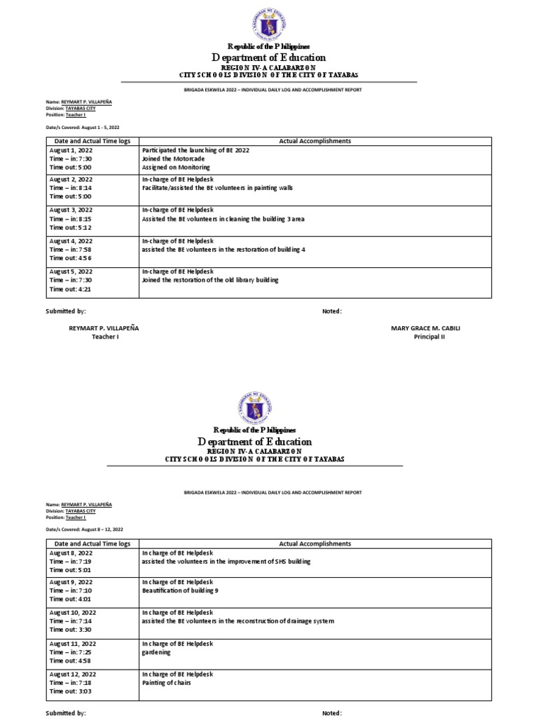 Accomplishment Report | PDF
