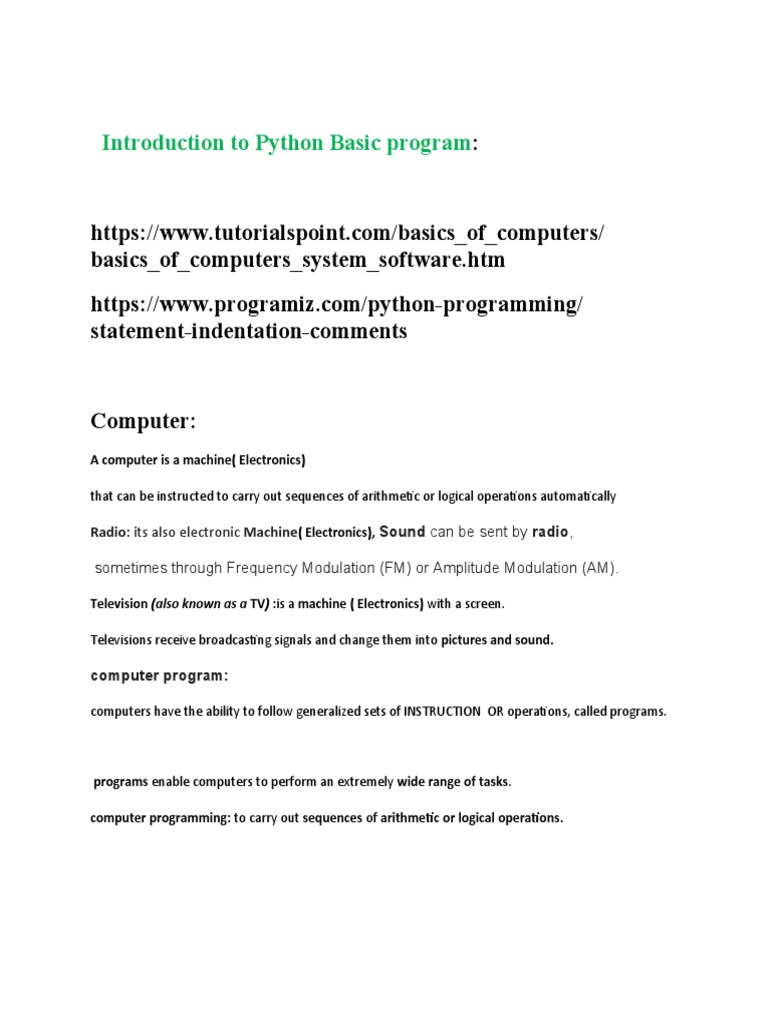 Introduction of Python | PDF | Data Type | Character Encoding Introduction of Python | PDF | Data Type | Character Encoding