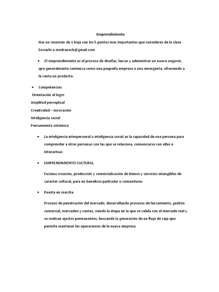 Evaluacion Emprendimiento Pdf