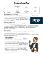 Restaurant Crossword Puzzle Clues | PDF | Meal | Food And Drink Preparation