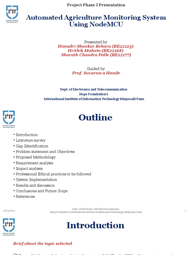 Project Phase1 Presentation Template | PDF | Internet Of Things | Agriculture