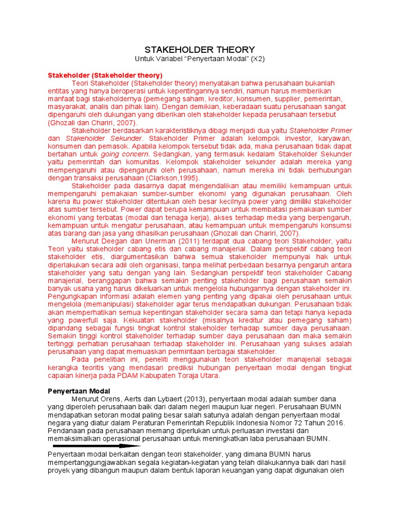 Stackeholder Theory - 1 | PDF