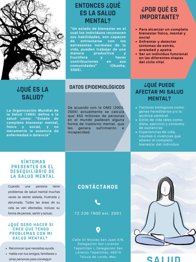 Salud Mental Folleto | PDF | Salud mental | Trastorno mental Salud Mental Folleto | PDF | Salud mental | Trastorno mental