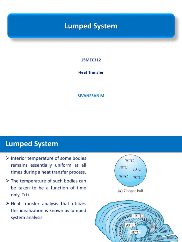15MEC312 L9 Lumped System | PDF | Heat Transfer | Transport Phenomena