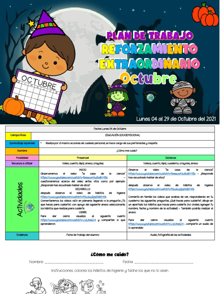 Plan Octubre Reforzamiento | PDF | Educación de la primera infancia ...