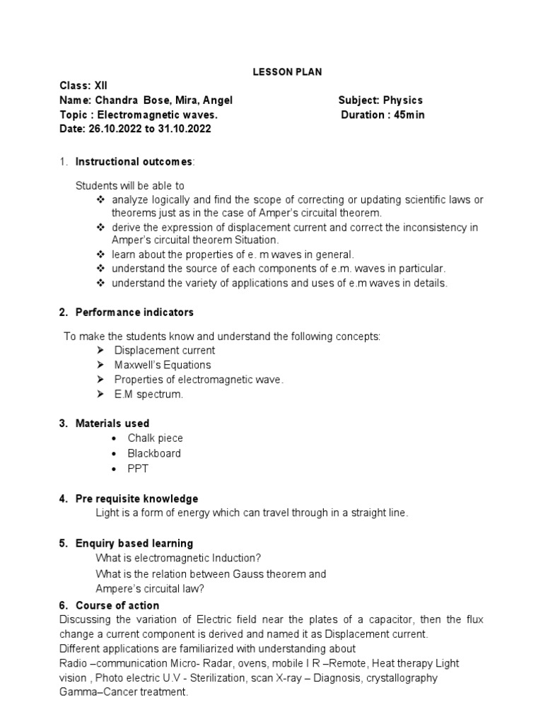 Science Dept Lesson Plan For Grade 12-Physics | PDF | Atomic Nucleus ...
